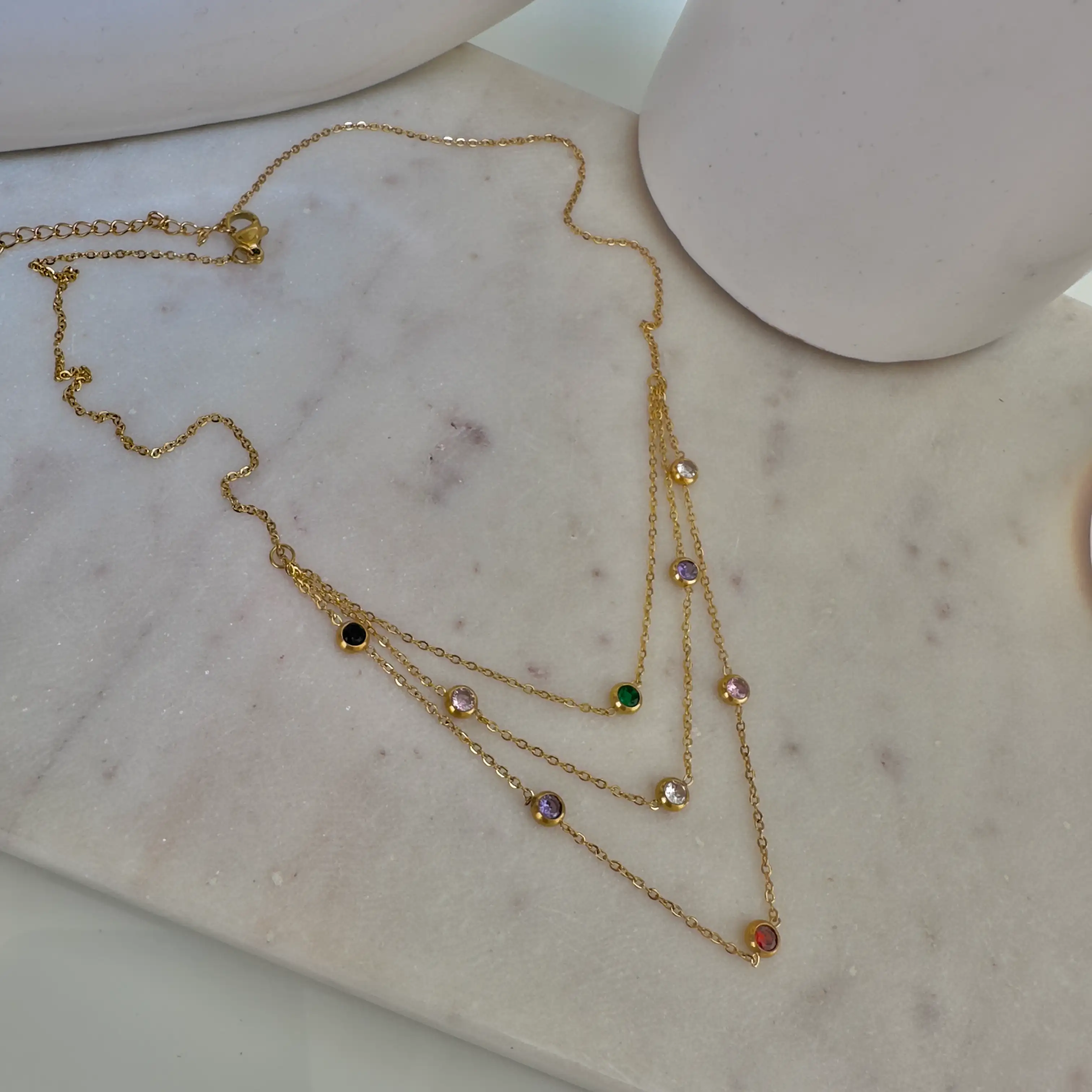 Mishkaa | 3 layer multicolour chain